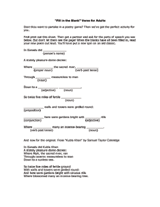 Fill In The Blank Poetry Worksheets